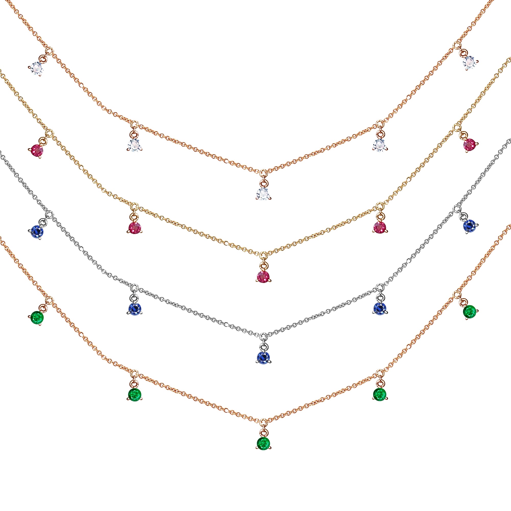 14k Hanging RUBY station necklace MN44917R – Velvet Radical